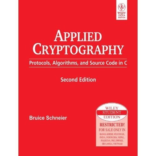 Applied Cryptography: Protocols, Algorithms And, Source Code In C 2Ed (Pb 2012) : Bruice ...