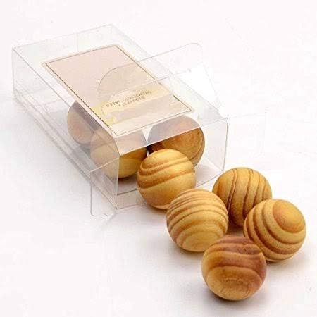 KANBI Wooden Scented Balls Set Mothballs Fragrant Wood Ball with Rose ...