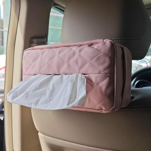 Amazon.com: Car Tissue Holder for 120 Standard Tissue,Leather PU Tissues Box Cover for Car ...