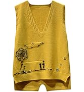 Dawwoti Women Pullover Sweater Vest Sleeveless Jumpers V Neck Tank Top ...