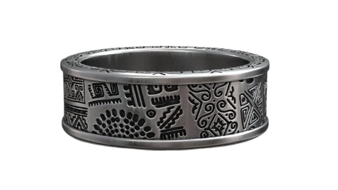 Amazon.com: SILVERWORLDSHOP Samoan Maori Polynesian Amulet Pattern Mens ...