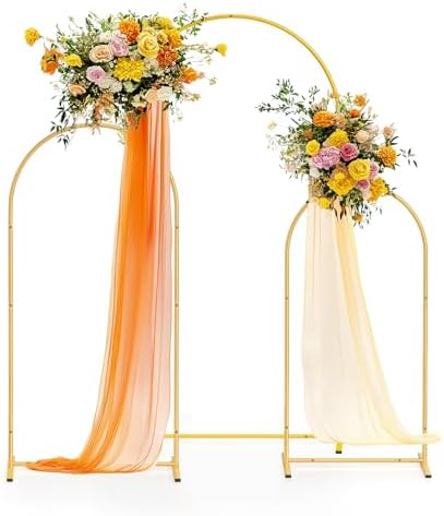 Amazon.com: Metal Arch Backdrop Stand, 7.2FT+6FT Wedding Arch Backdrop ...