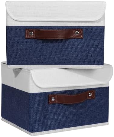 Amazon.com - ANMINY 2PCS Storage Boxes with Lid Washable Decorative ...