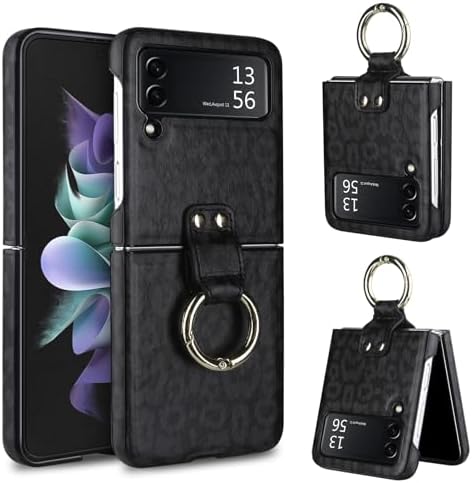 Amazon.com: Vofolen for Samsung Galaxy Z Flip 3 Case with Ring [Hard PC+Soft PU Leather] Full ...
