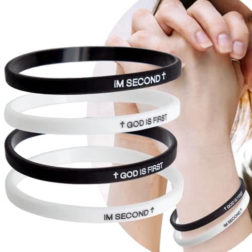 Amazon.com: 4 Pack God is First I am Second Bracelet Christian Gifts ...
