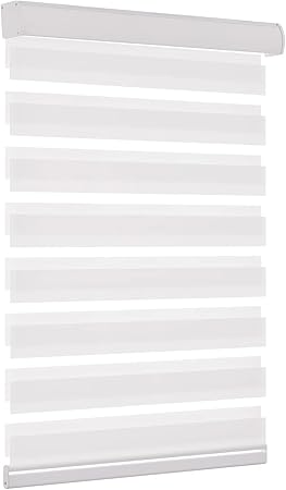 Amazon.com: Changshade Custom Size Cordless Zebra Roller Window Shades, Light Filtering Dual ...