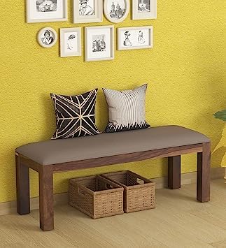 THE ART GALLERY Sheesham Solid Wood 2 Seater Dining Bench for Living ...
