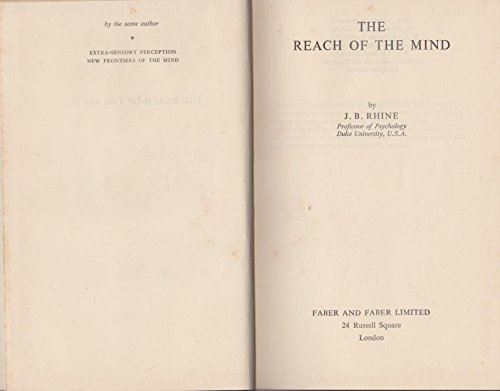 The Reach of the mind: Rhine, J. B: Amazon.com: Books