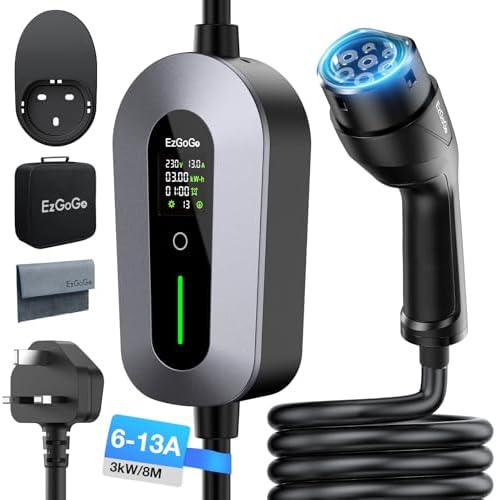 EzGoGo EV Charger Cable Type 2 to 3 Pin Plug 26.25Ft/8M Electric Car ...
