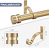 Amazon.com: 12-20 inch Short Adjustable Warm Gold Curtain Rods,1 inch ...