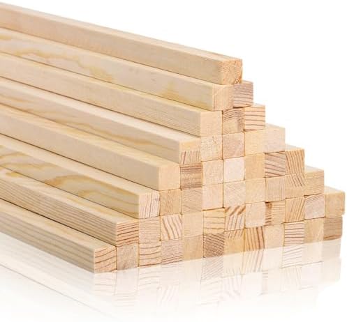 Amazon.com: JAPCHET 100 Pack 12 x 1/2 x 1/2 Inch Square Wooden Dowels ...