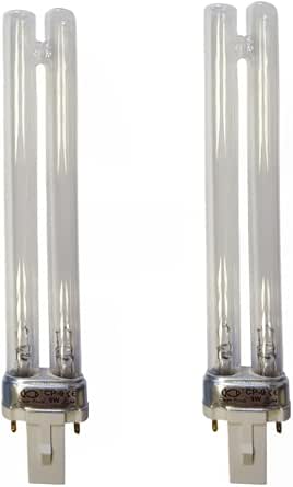 Clear-Pond UVC 9w Pack of 2 UVC 258nm Bulbs G23 2 Pin PLS Lamp Base ...