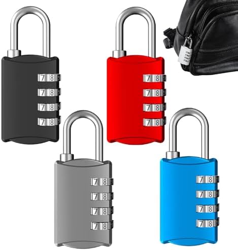 4 PCS Combination Padlock Outdoor, Weatherproof Coded Padlocks ...