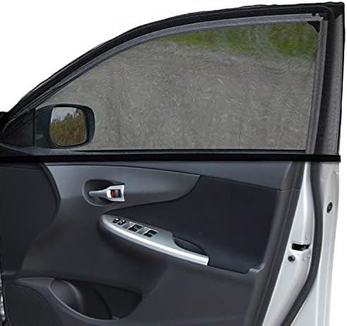 SAVITA Car Window Sun Shades, 2pcs Elastic Shades for Front, Side ...