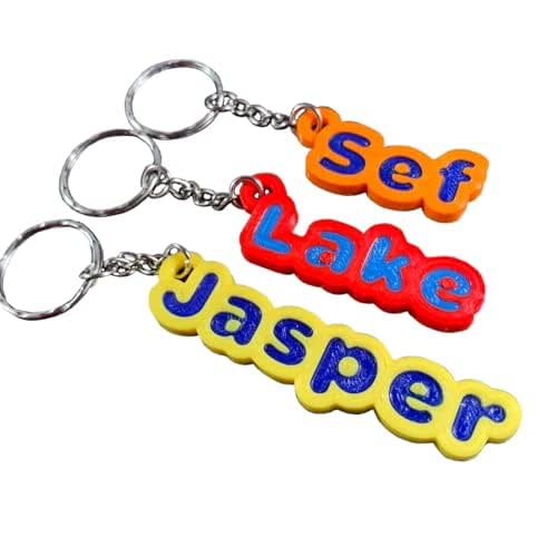 Amazon.com: Thick Border Keychain/Keyring - 3D Printed- Personalised ...