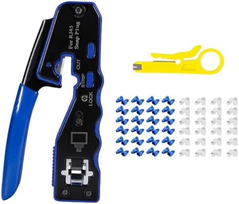QSFPTEK RJ45 Pinza Crimpatrice, Crimpatura RJ45 Passanti Cable RJ45 ...