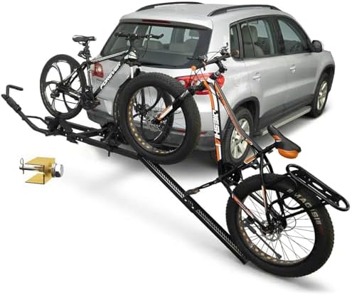 Amazon.com: Bike Rack Hitch Mount with Ramp for 2 Bikes – Platform ...