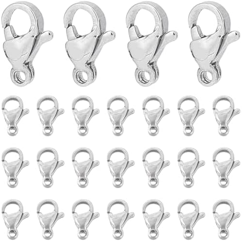Amazon.com: SUNNYCLUE 1 Box 100Pcs Stainless Steel Lobster Clasps ...