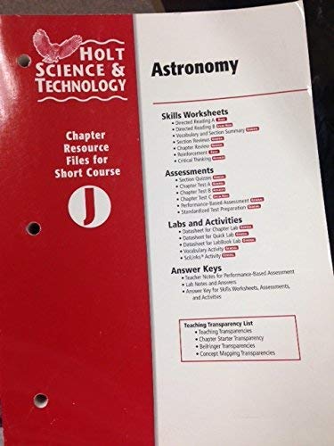 Holt Science & Technology: Chapter Resource Files for Astronomy Short ...