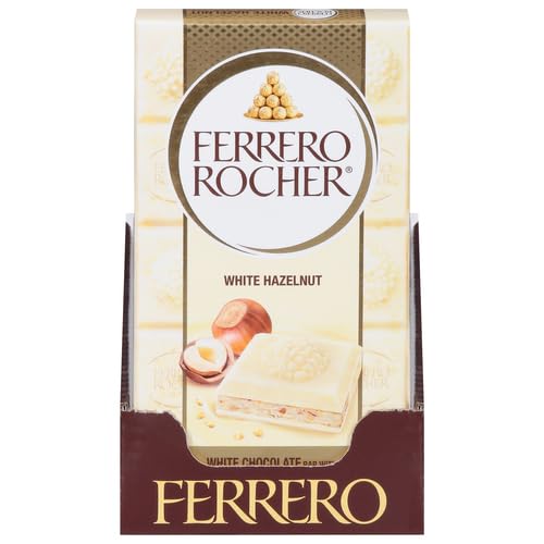 Amazon.com : Ferrero Rocher White Chocolate Bar with Hazelnut 3.1 oz ...