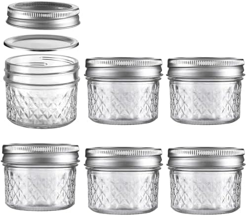 Amazon.com: ANOTION Small Glass Jars with Lids, 8 Packs Salad Dressing ...