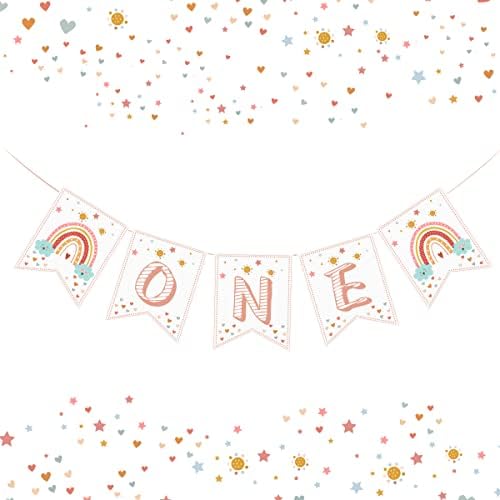 Amazon.com: Pastel Rainbow High Chair Banner for 1st Birthday - Tulle ...