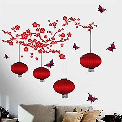 WOW Interiors PVC Lanterns And Lamps Wall Sticker, 180 x 175 cm ...
