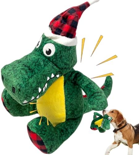 Christmas Dog Squeaky Toys, Xmas Interactive Tough Plush Dog Chew Toys ...