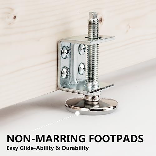 Snapklik.com : POWERTEC 71151 Adjustable U-Bracket Furniture Leveling Feet