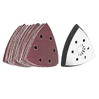 Chazcool 61Pcs 90mm Oscillating Tool Sanding Pad, Triangle Sanding Pads ...
