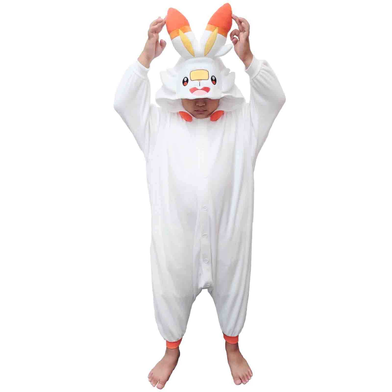 Amazon.com: SAZAC Kigurumi - Pokemon - Scorbunny - Onesie Jumpsuit ...
