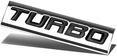 Amazon.com: Auto Dynasty Chrome Finish Metal Emblem Turbo Badge, (Black ...