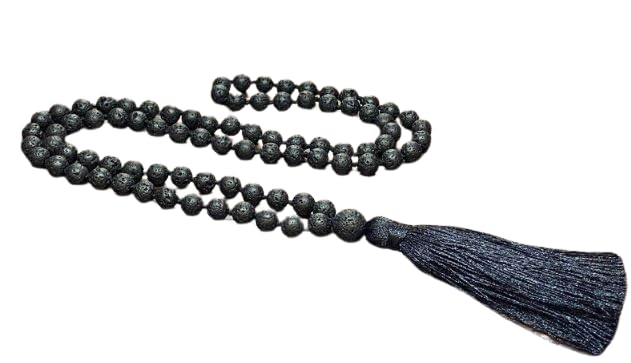 Buy Galaxy Gems Natural Lava Stone Mala with 108 Beads Original ...