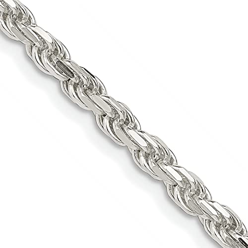 Sterling Silver Hollow Spiral Rope Chain 6mm Pure 925 Italy