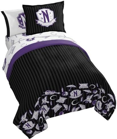 Amazon.com: Jay Franco Wednesday Addams Twin Comforter Set 5 Piece ...