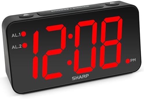 Amazon.com: Sharp Digital Alarm Clock with Jumbo Numbers, Easy to See ...