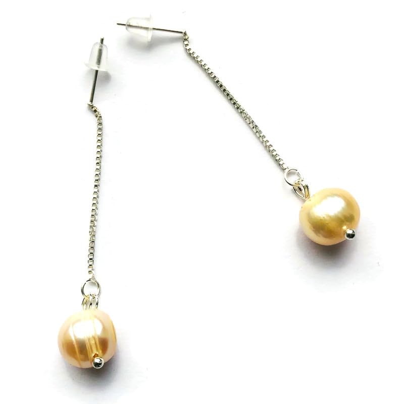 Amazon.com: Genuine Off-White pearl Earrings/Necklace, Long SS threader ...