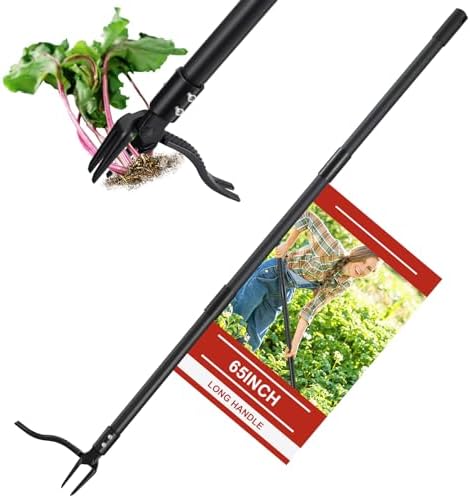 Amazon.com : Stand Up Weed Puller Tool - 38 to 65" Long Handle Weed Remover Tool with 4-Claw ...