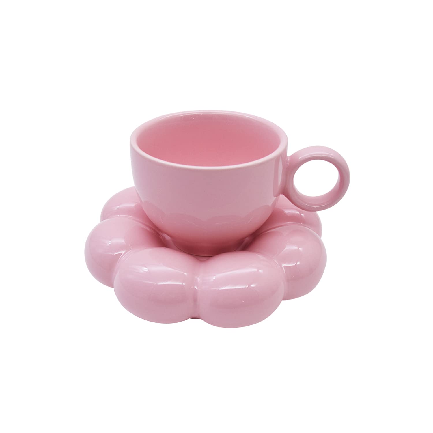 SOOMILE Ceramic Coffee Mug with Saucer Set, Creative Cute Sunflower ...