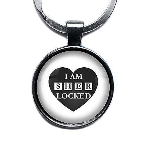 Amazon.com: Sherlock Holmes I am Sherlocked Silver Keychain Keyring ...