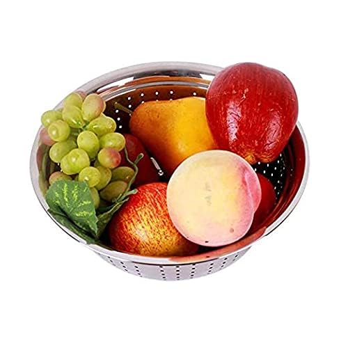 Stainless Steel Colander/Strainer/Hole Bowl/Steel Rice Jali Bowl with ...