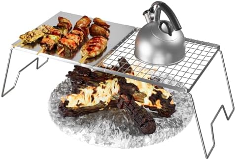 Amazon.com : jkxoo 24'' Folding Campfire Grill Grate, Heavy Duty ...