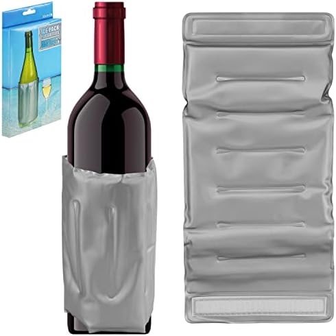 Set of 2 Wine Bottle Cooler Freezer Sleeves - Black & Navy Blue ...