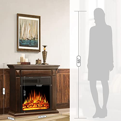 Antarctic Star Electric Fireplace with Mantel, Freestanding Wooden ...