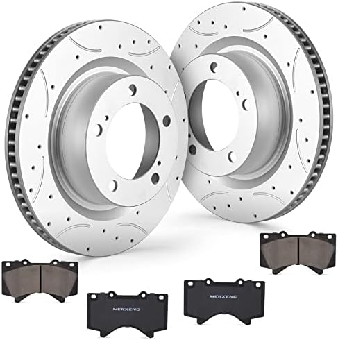 Amazon.com: MERXENG Front Brake Rotors and pads kit, Drilled and Slotted Rotors Replacement for ...