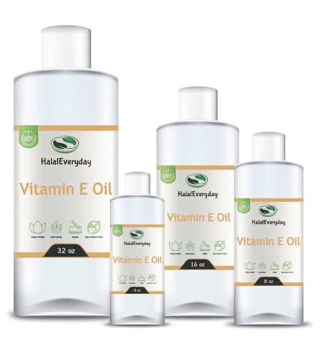 Amazon.com : HalalEveryDay Vitamin E Oil 100% Pure & All Natural 4 oz ...