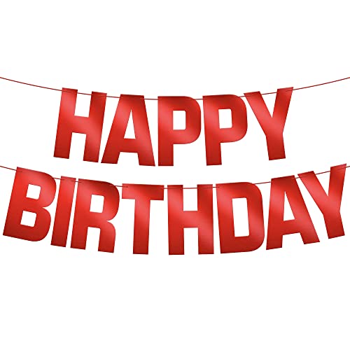 Snapklik.com : Shiny Red Happy Birthday Banner - 10 Feet, Pre-Strung ...