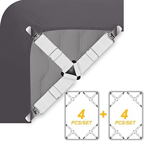 Amazon.com: Elastic Sheet Fasteners for Staying Bedsheet Flat ...