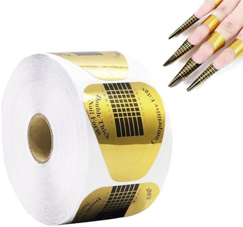 Amazon.com: 500 Pcs Nail Forms Gold Horseshoe Nail Extension Guide ...