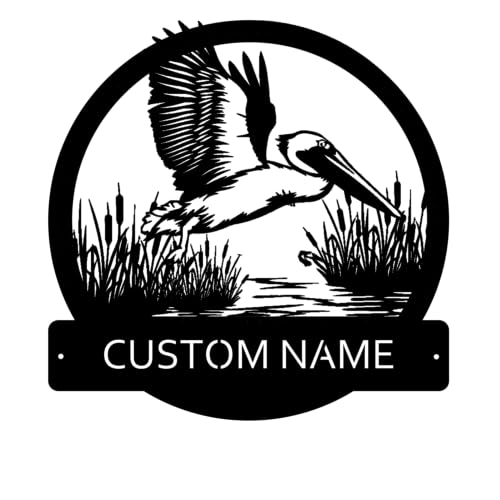 Amazon.com: Pelican Sign Decor Store Sign Custom Name Sign Metal Wall ...